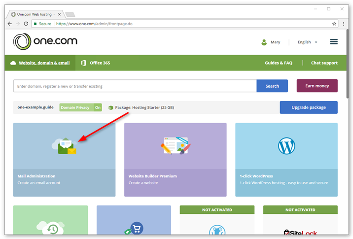 Criar nova conta de e-mail – Suporte | One.com