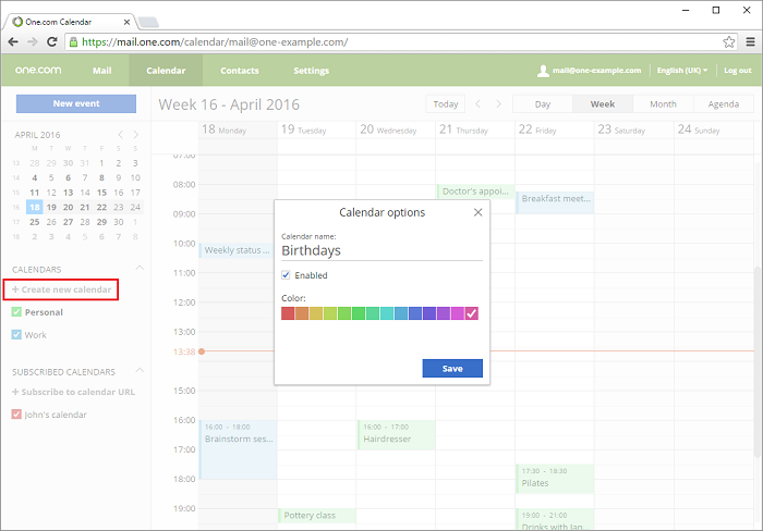 Kom godt i gang med One.com Kalender – Support | one.com