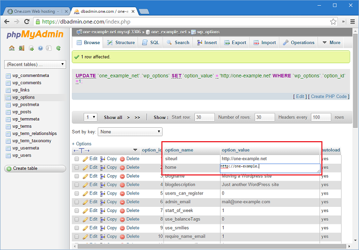 Move your WordPress site to another domain – Support | One.com