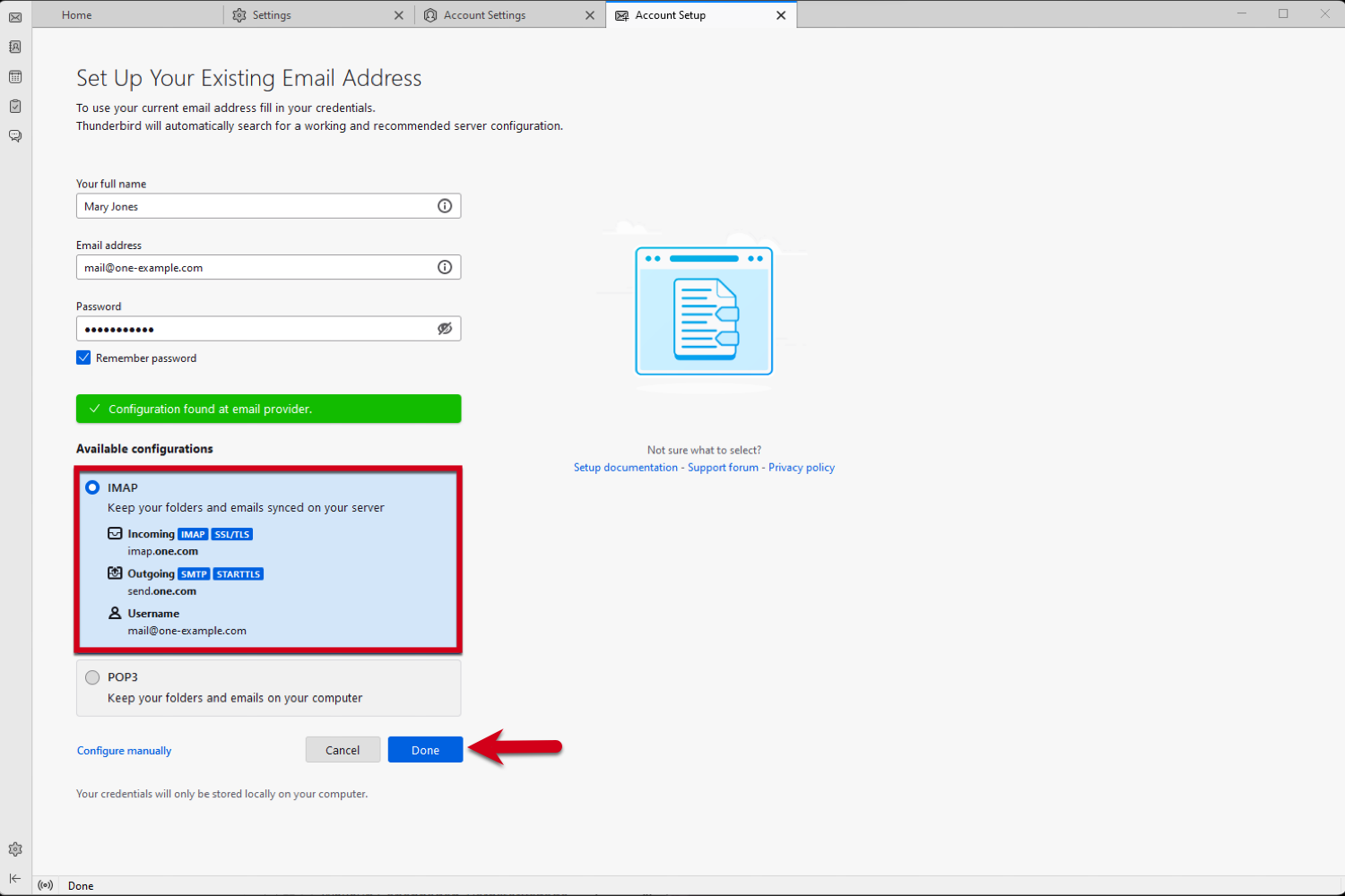 Setting up mail in Thunderbird for Windows – Support | one.com