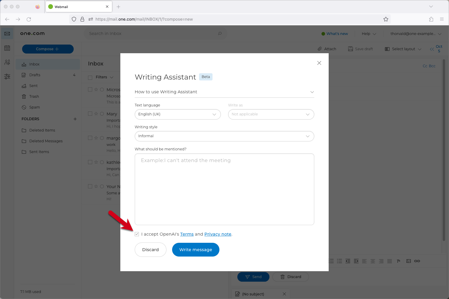 How to create impactful emails with Writing Assistant – Support | one.com
