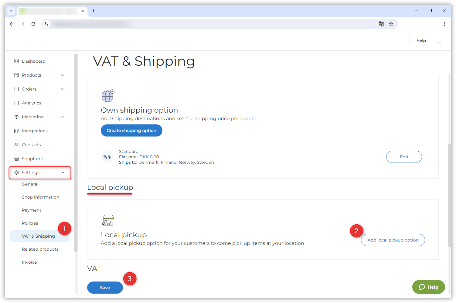How do I enable local pickup in the Online Shop? – Support | one.com