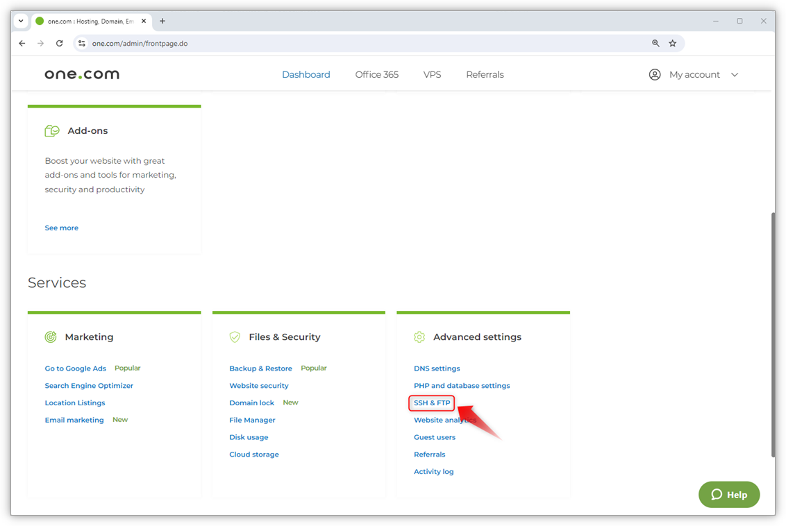 Create or change your password for SSH/SFTP or FTP – Support | one.com