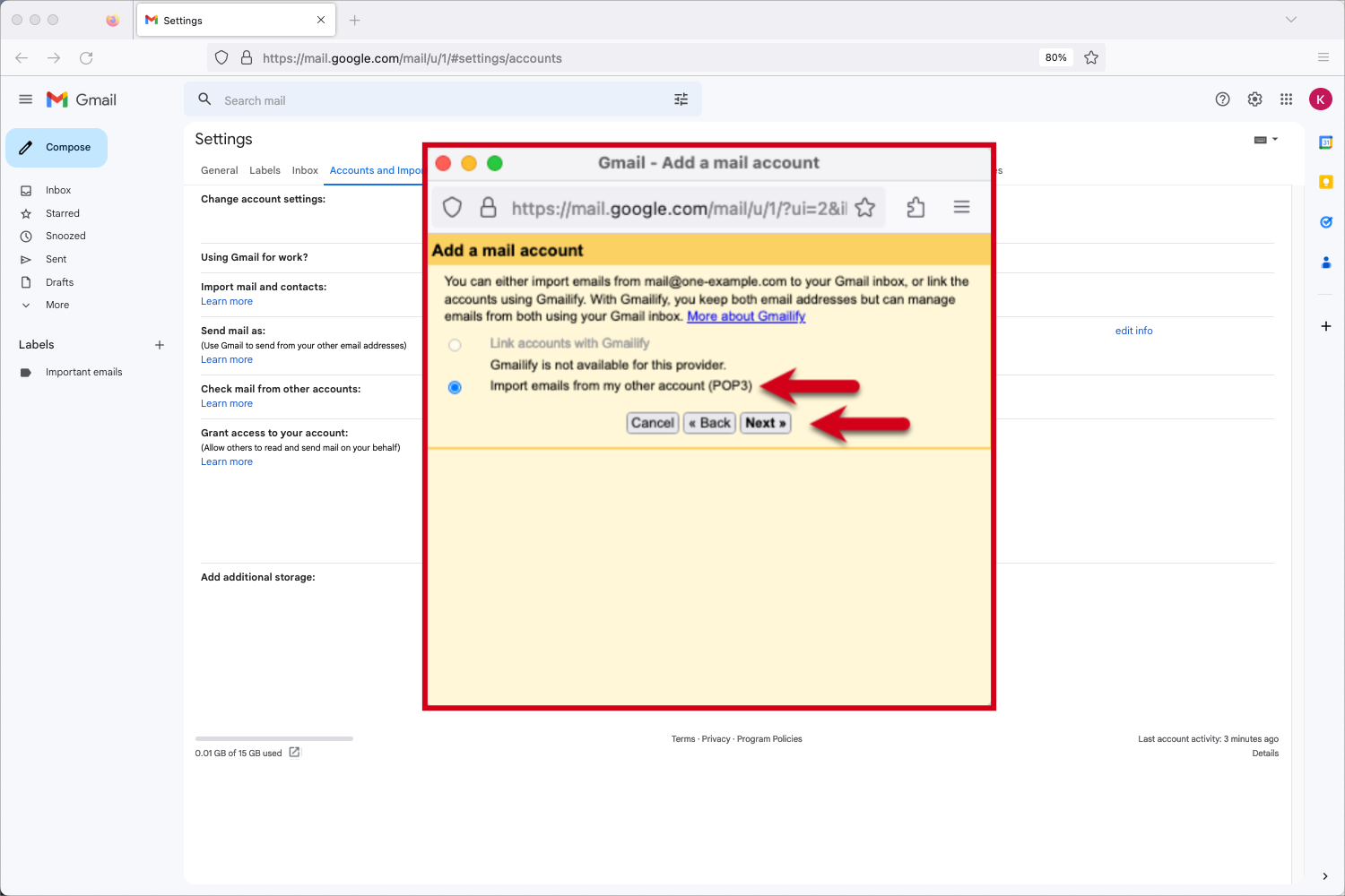 Gmail instellen met POP3 en SMTP – Ondersteuning | one.com