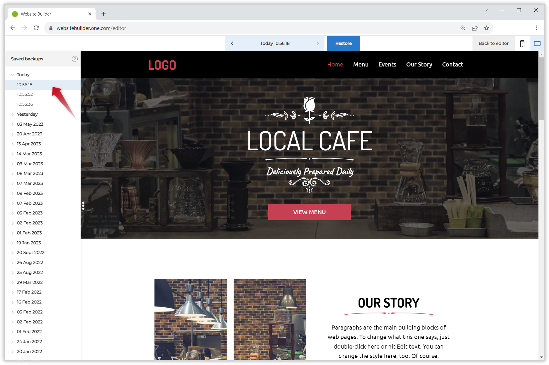 How do I convert my multipage Website Builder site into a one-page ...