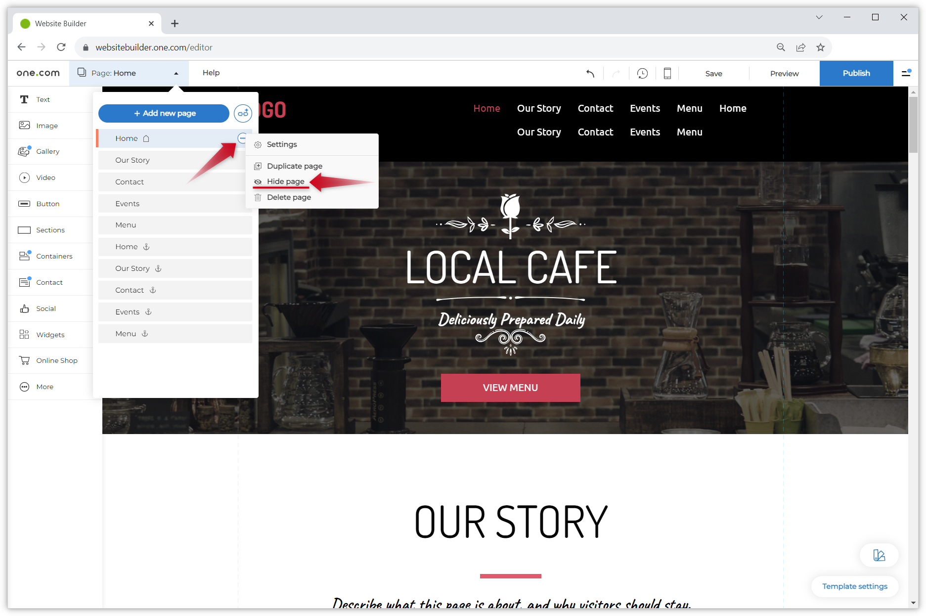 How Do I Convert My Multipage Website Builder Site Into A One Page