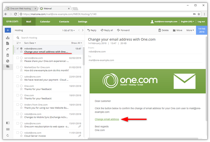 Change your contact email address – Support | one.com Change your contact email address – Support | one.com