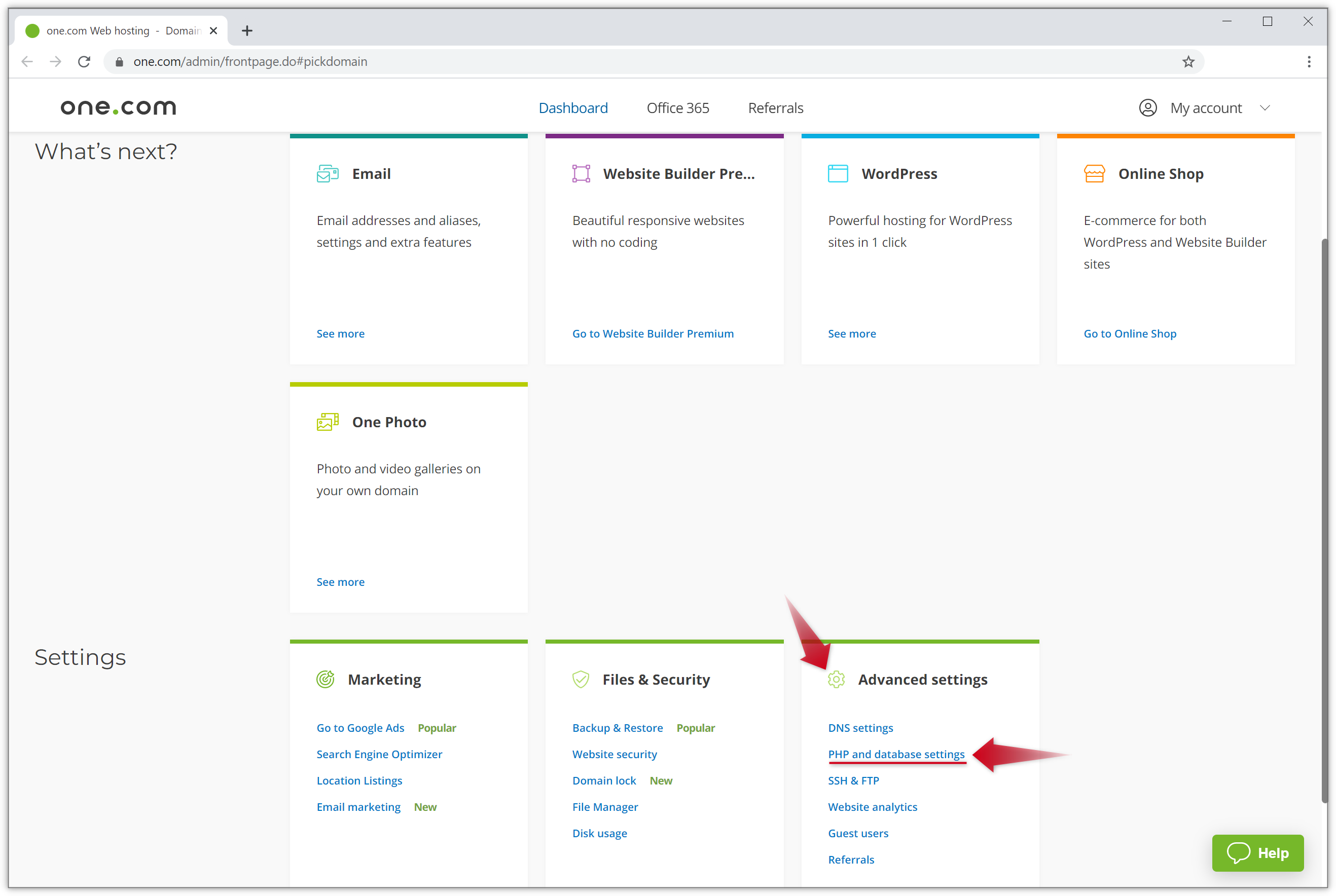 How can I create an extra database? – Support | one.com