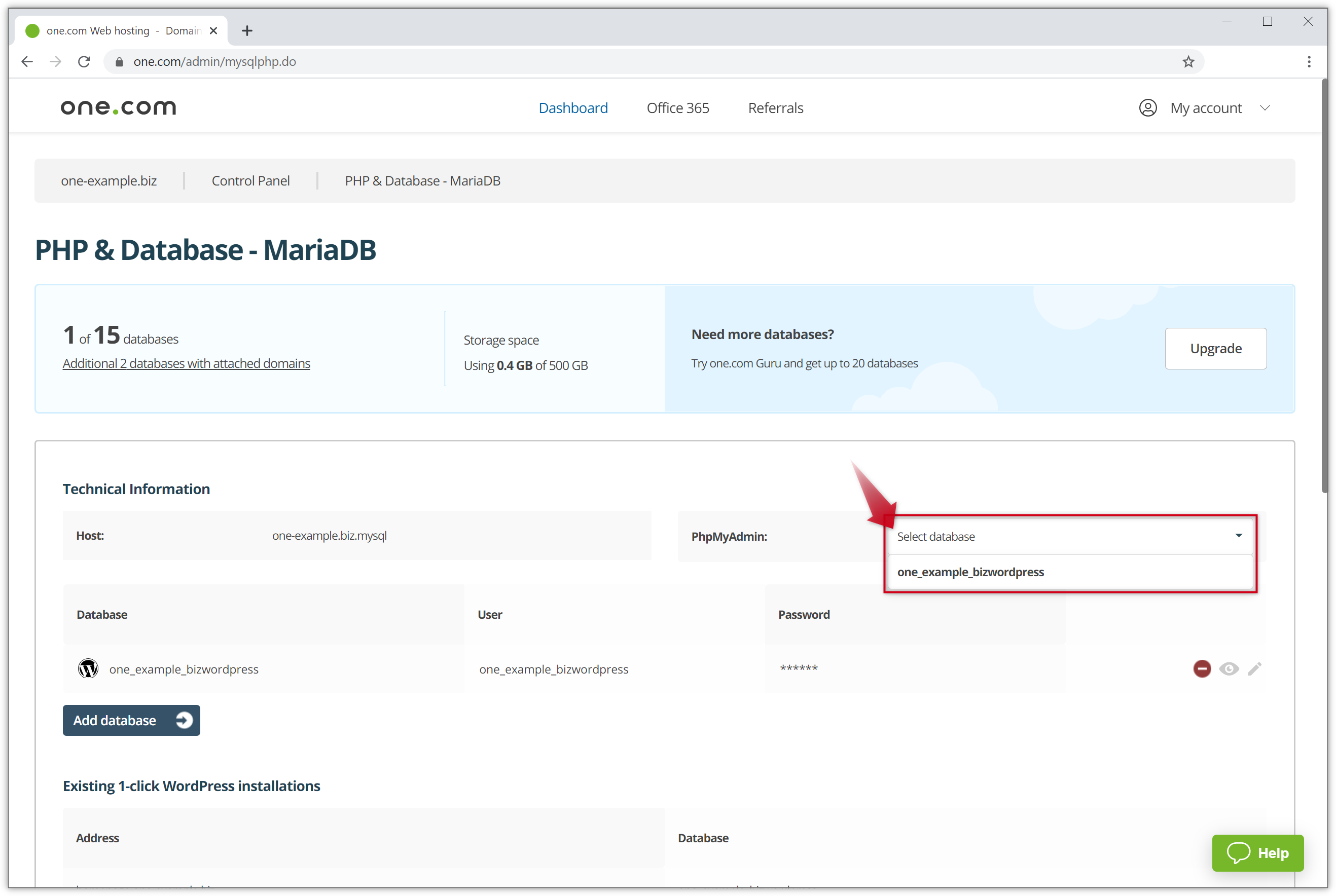 Disabilita i plugin WordPress in phpMyAdmin – Assistenza | one.com