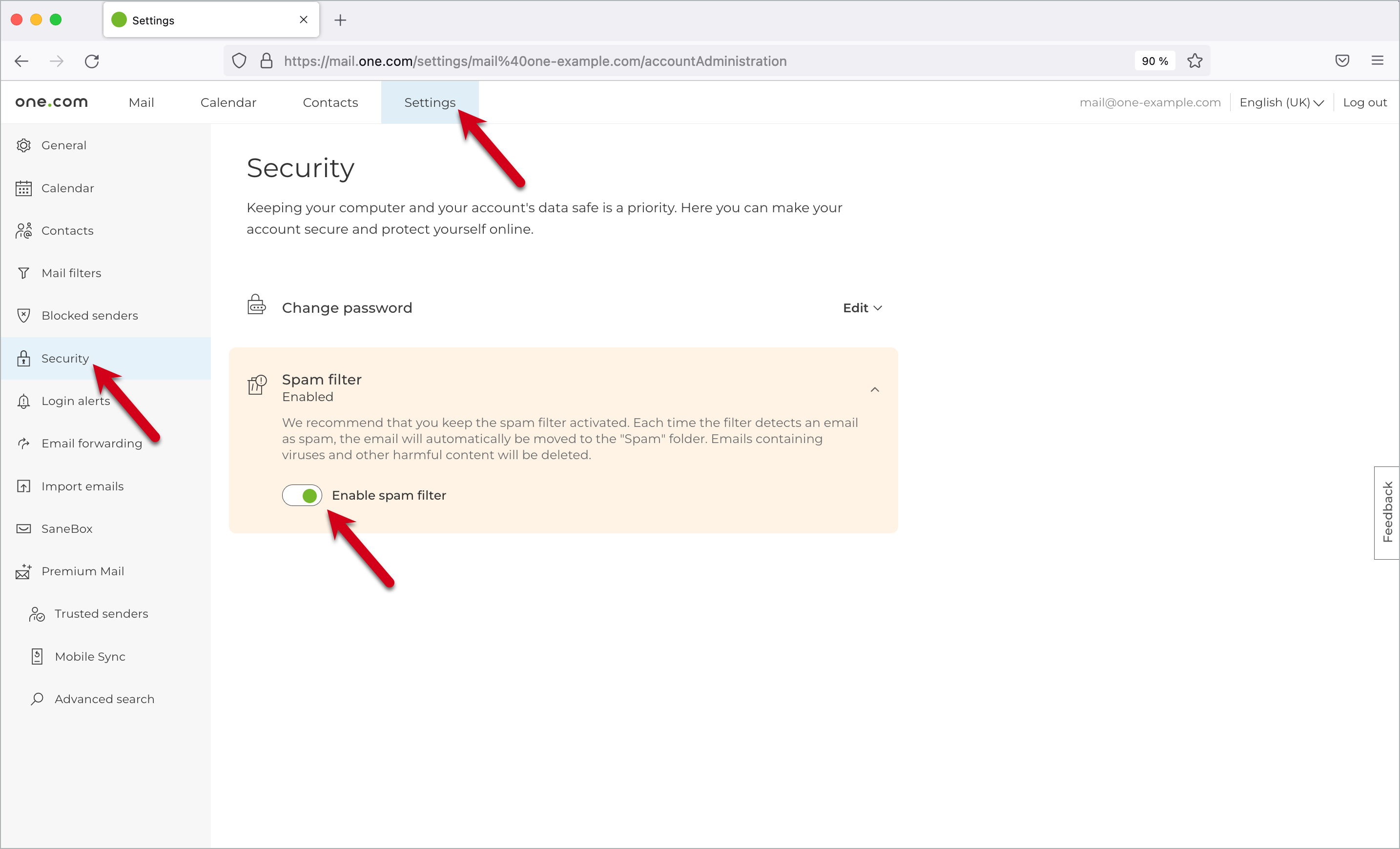 Como Ativar O Filtro De V rus E De Spam A Partir Do Webmail Suporte One