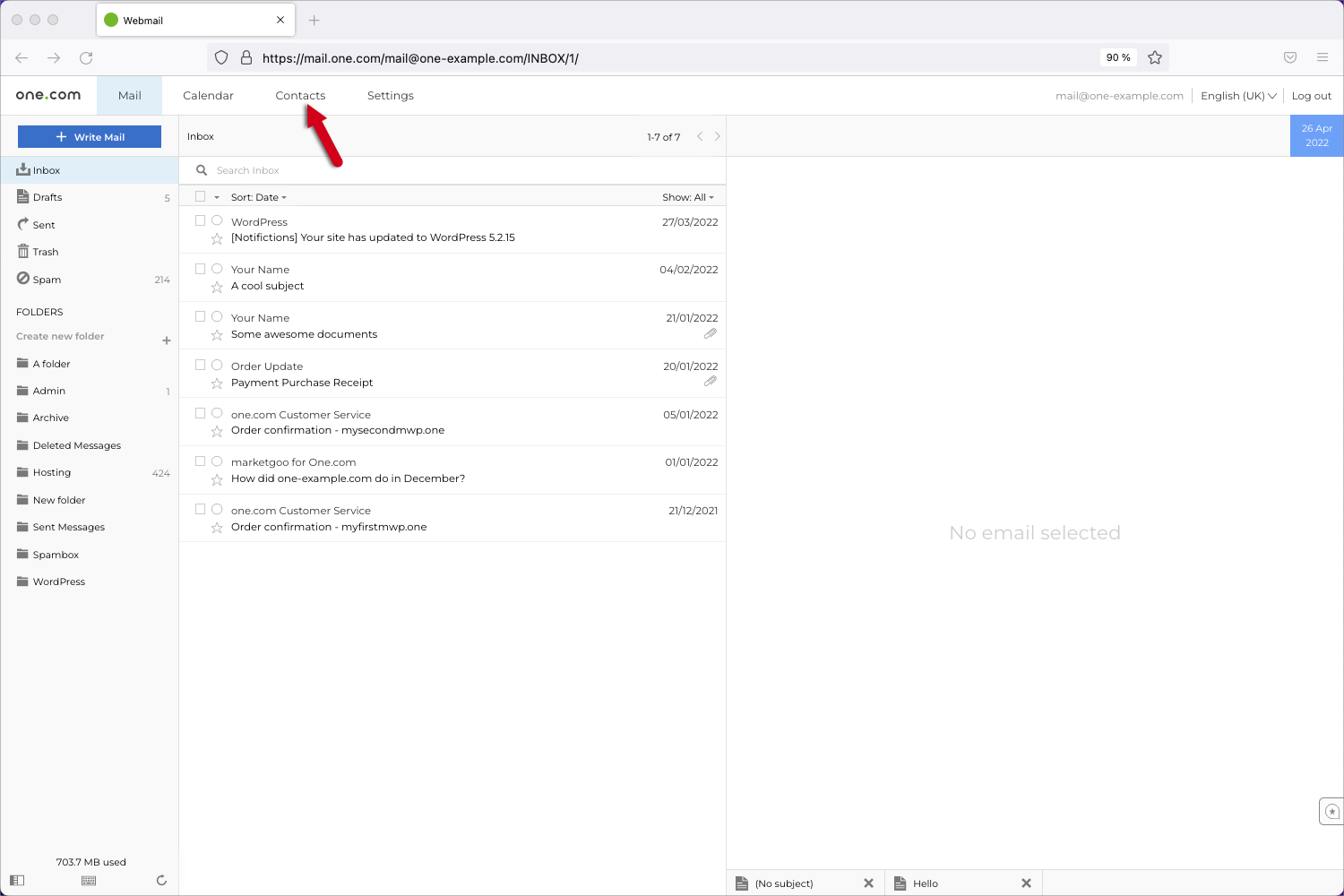 Organise your contacts in Webmail – Support | one.com