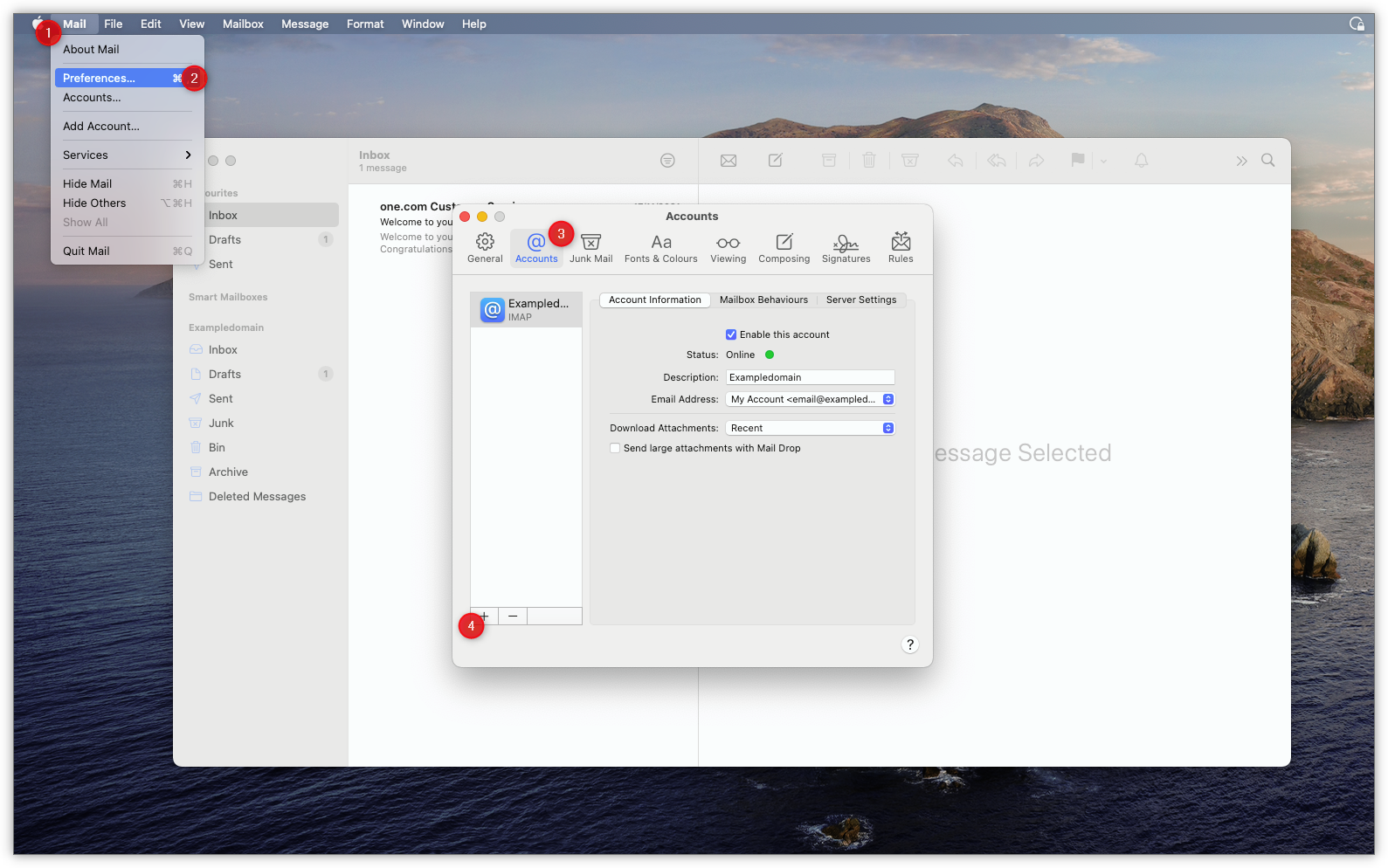 Setting up macOS Mail - Catalina, Big Sur & Monterey – Support | one.com